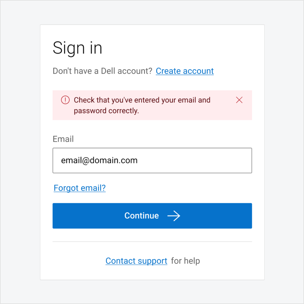 Sign-in - Dell Design System