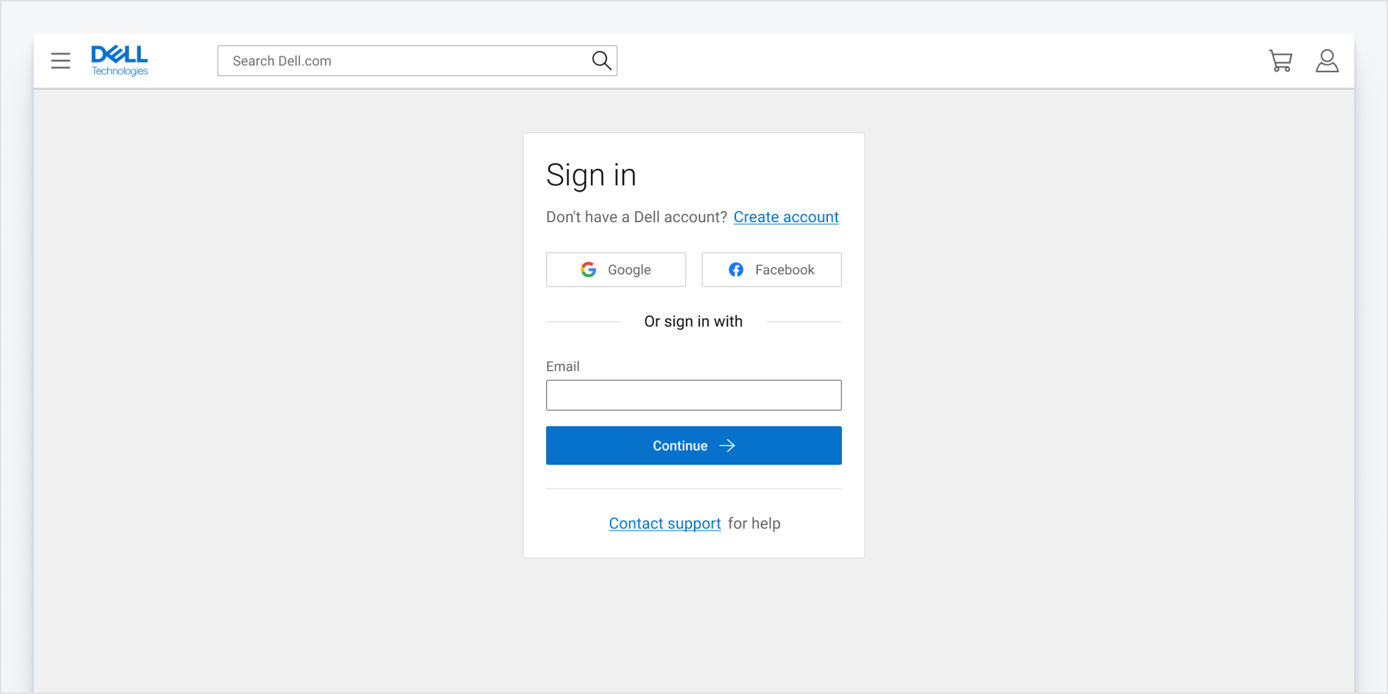 Sign-in - Dell Design System