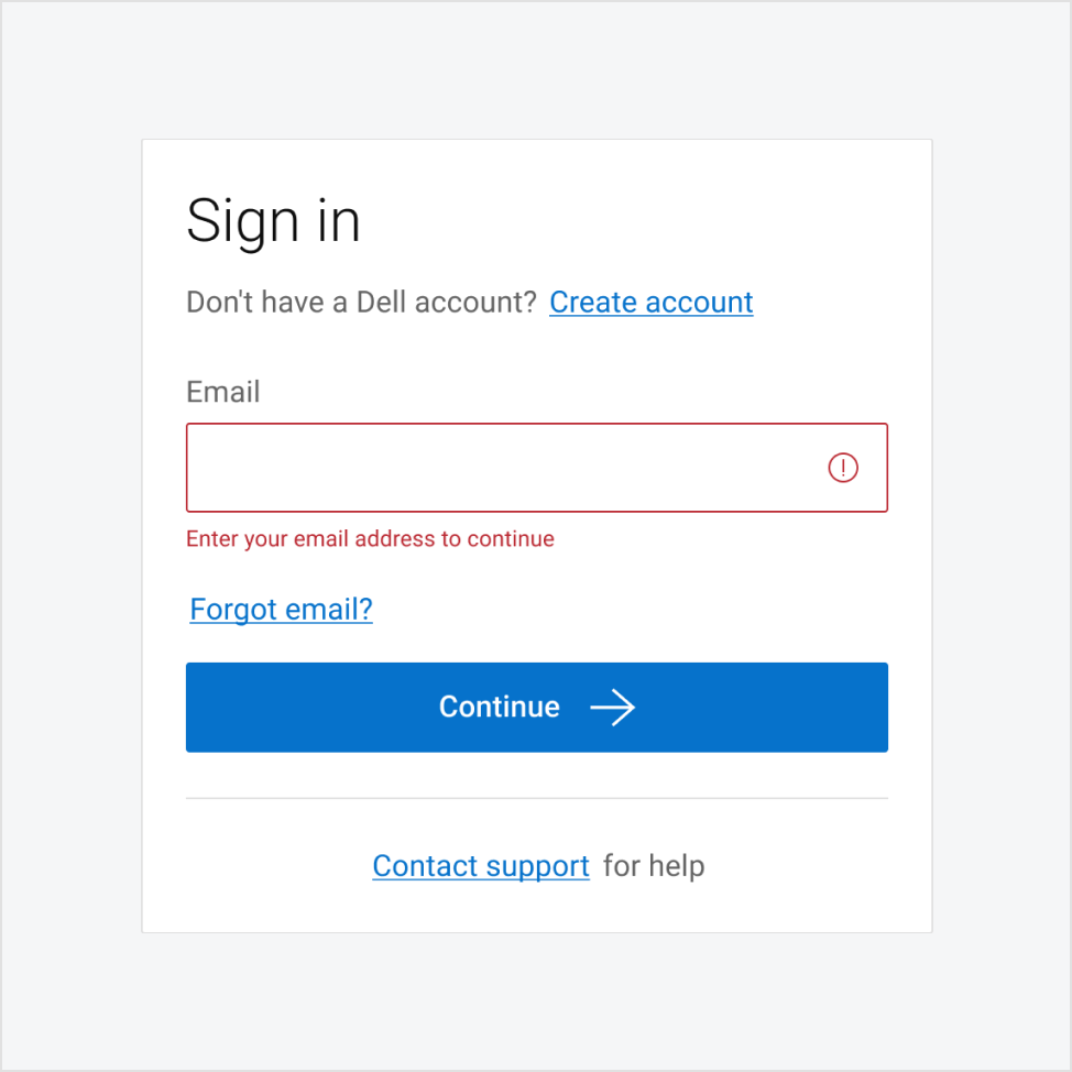 Sign-in - Dell Design System