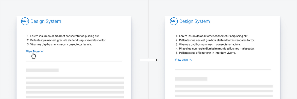 View More/Less - Dell Design System